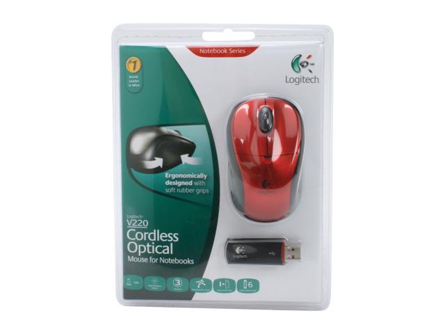 Logitech V220 Red Cordless Optical Mouse for Notebooks - Newegg.com