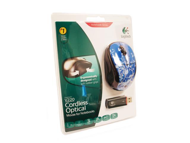 Logitech V220 Blossom Pattern Cordless Optical Mouse for Notebooks ...