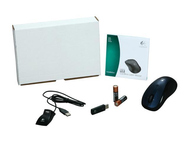 Refurbished: Logitech LX8 Black/Blue Cordless Laser Mouse - Newegg.com