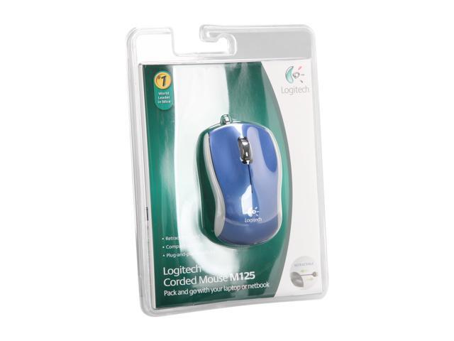 Logitech M125 Blue Wired Optical Retractable Corded Mouse - Newegg.ca