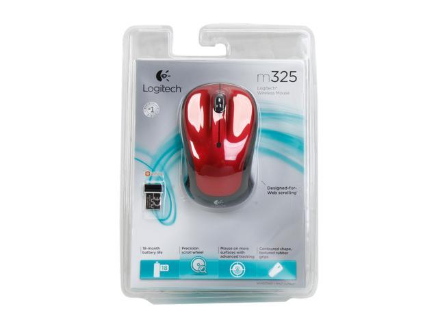 Logitech M325 RF Wireless Optical 1000dpi Mouse, Red, 910-002651 ...