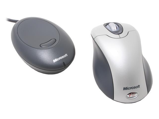 Microsoft N73-00013 Silver/Black 3 Buttons Tilt Wheel USB or PS/2 RF Wireless Optical Mouse ...