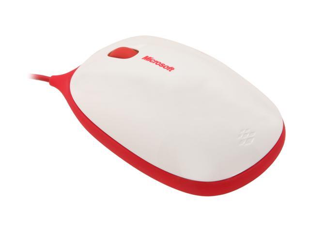 Microsoft Express Mouse T2J-00001 White / Red Wired BlueTrack Mouse ...