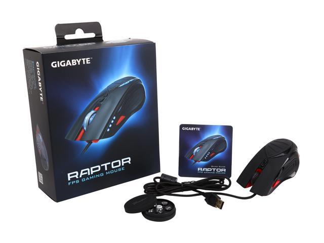 GIGABYTE Raptor GM-RAPTOR Black-red Wired Optical LED Gaming Mouse ...