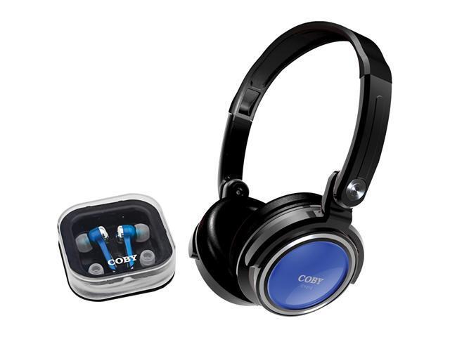 COBY CV215BLK 2 in 1 Deep Bass Stereo Headphones & Earphones - Newegg.com