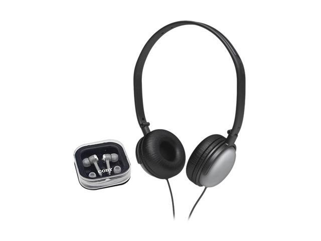 Coby CV140SVR 2-in-1 Combo DJ Style Stereo Headphone & Earphone (Silver ...