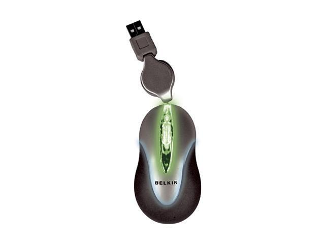 BELKIN F8E836-USB-GLO 2-Tone Wired Optical Mouse w/Retractable Cord ...