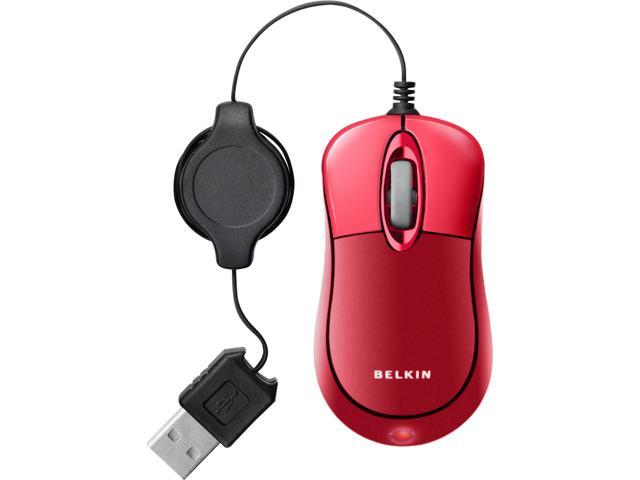 BELKIN F5L016 Red Wired Optical Retractable Travel Mouse - Newegg.com