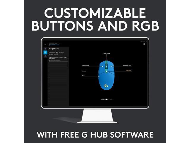 Logitech G203 Wired Gaming Mouse, 8,000 DPI, Rainbow Optical Effect ...