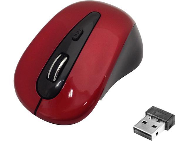 inland 2.4 GHz Wireless Optical Mouse 07440 Burgundy RF Wireless ...