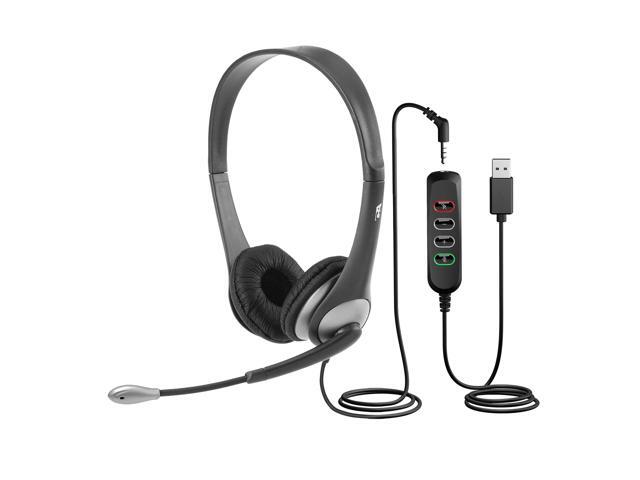 Cyber Acoustics Stereo 3.5mm and USB Controller Headset AC-204USB - Newegg.com