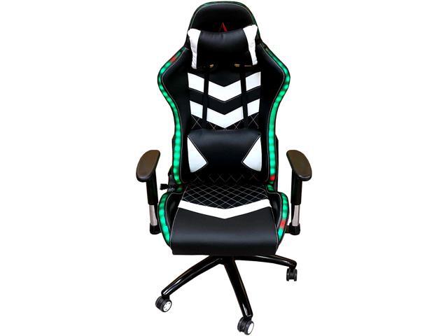 LBT RGB Lights Gaming Chair with Remote Control - Black / White ...