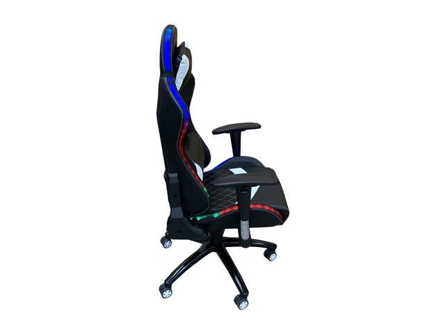 LBT RGB Lights Gaming Chair with Remote Control - Black / White ...