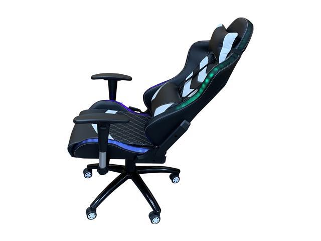 LBT RGB Lights Gaming Chair with Remote Control - Black / White ...