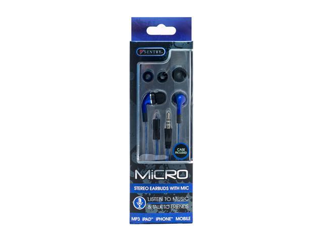 Sentry Blue HO542 Micro Stereo Earbuds with Mic - Newegg.com