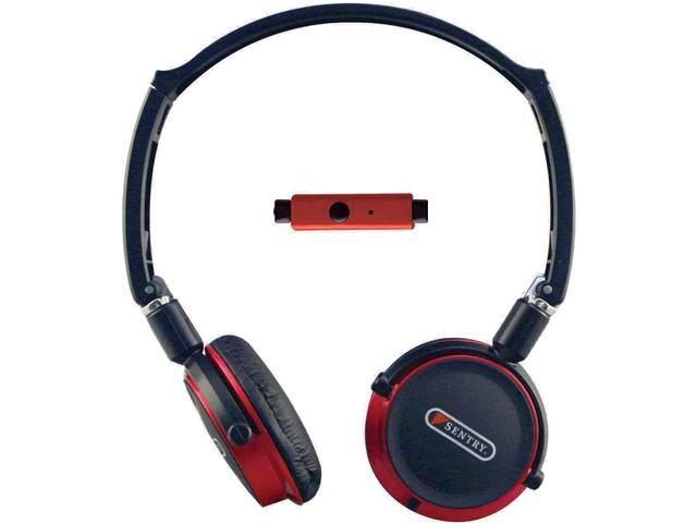 Sentry Red HM434 Flat Folding Stereo Headphones With Mic - Newegg.com