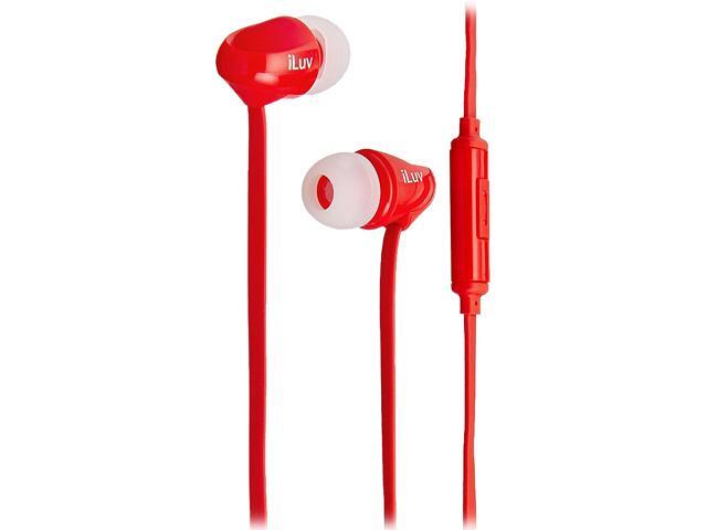 iLuv Red PPMINTSRD Peppermint Talk In-ear Earbuds with Microphone ...