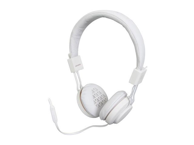 JLAB White INTRO-WHT-BOX Intro Rubberized Headphones with Mic ...