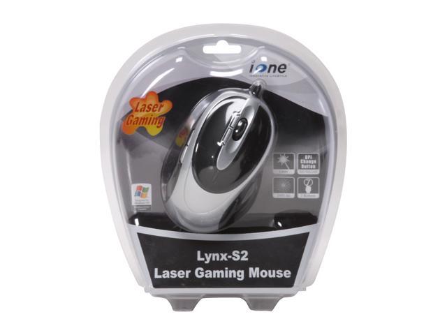 ione Lynx S2 Silver/Black Wired Laser Mouse - Newegg.com