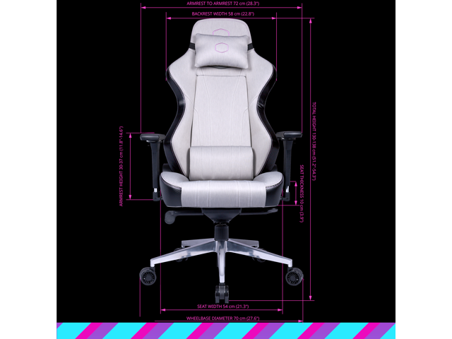Cooler Master Caliber X1C Gaming Chair Gray Ergonomic 360° Swivel, 180 ...