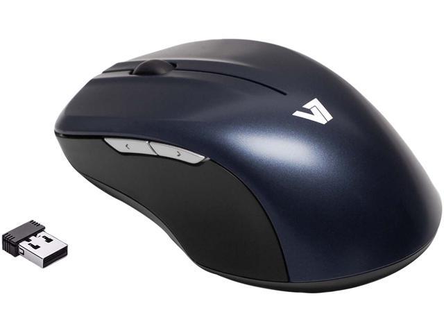 V7 Wireless Full Size Blue Trace Mouse MV5000202-8NB Black/Blue RF ...