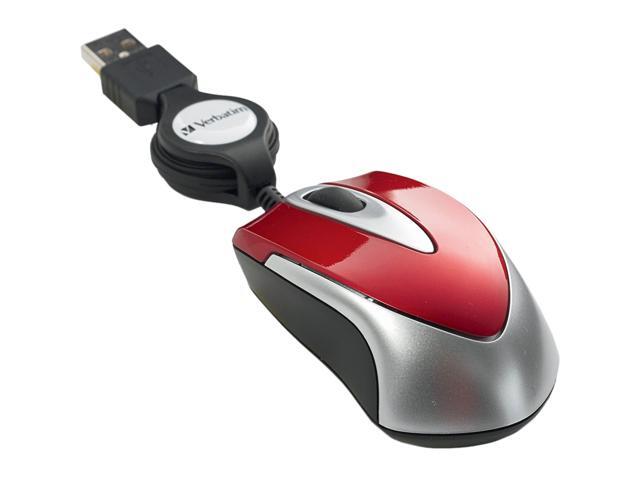 Verbatim 97255 Red Wired Optical Travel Mouse - Newegg.com