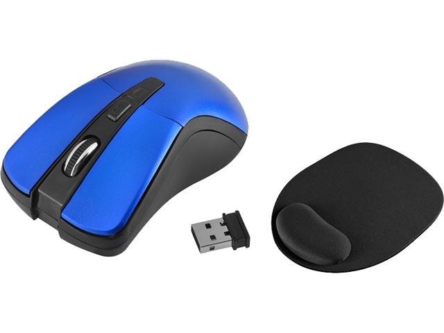 Insten 2026984 Blue RF Wireless Optical Mouse with Wrist Comfort Mouse ...