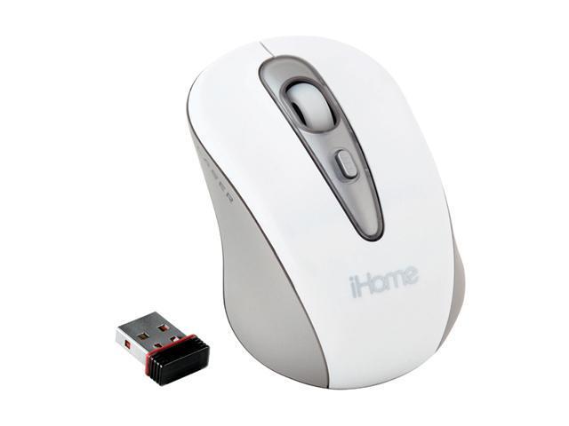 iHome IH-M179ZW White 2.4 GHz Wireless Laser Mid-size Mouse - Newegg.com