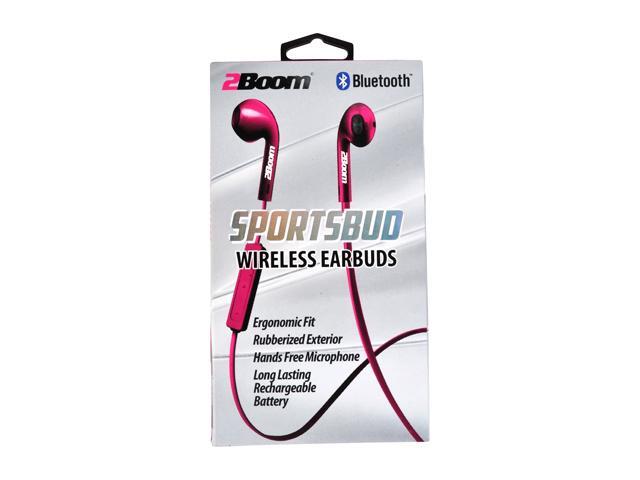 2Boom Pink EPBT690P Bluetooth Noise-Cancelling Earbuds with Microphone ...