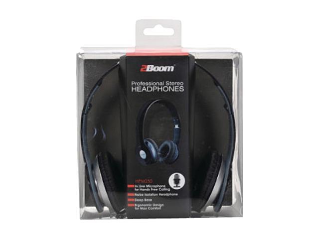 2Boom Black HPM250K Over-the-ear Foldable Headphones With Microphone ...