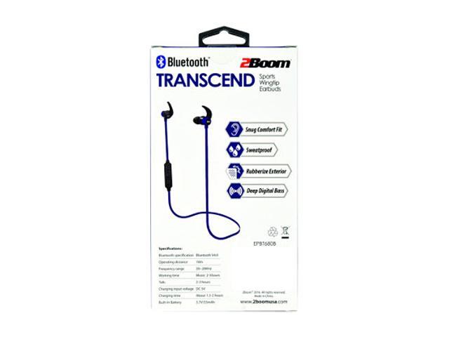 2Boom Blue EPBT680B Transcend Bluetooth Wingtip Sports Earbuds - Newegg.com