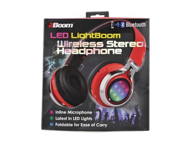 2Boom Red HPBT900R LED Lightboom Bluetooth Stereo Headphones - Newegg.com