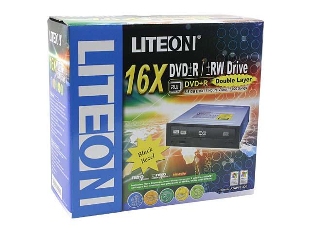 LITE-ON Black 16X DVD+R 4X DVD+RW 2.4X DVD+R DL 8X DVD-R 4X DVD-RW 16X ...