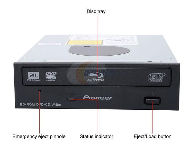 Pioneer Black Blu-Ray Reader and 12X DVD±R DVD Burner SATA Model BDC ...