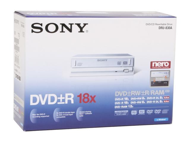 SONY 18X DVD+R 8X DVD+RW 8X DVD+R DL 18X DVD-R 6X DVD-RW 12X DVD-RAM ...