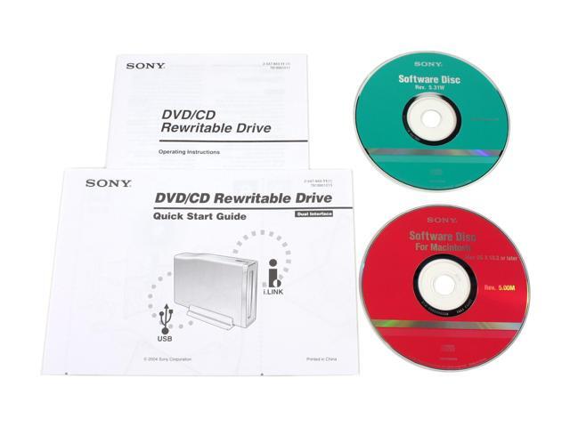 Open Box: SONY IEEE 1394 / USB 2.0 External DVD Burner Model DRX710UL/T ...