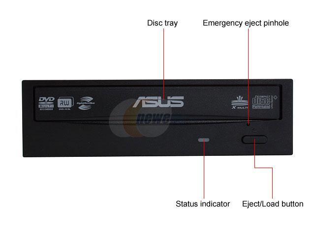 ASUS 20X DVD±R DVD Burner with LightScribe Black IDE Model DRW-2014L1 ...