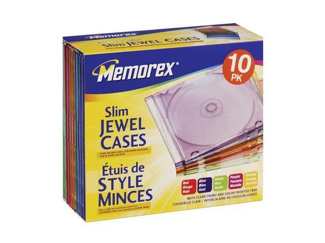Memorex 01911 Slim CD Jewel Cases Color - 10 Packs - Newegg.com