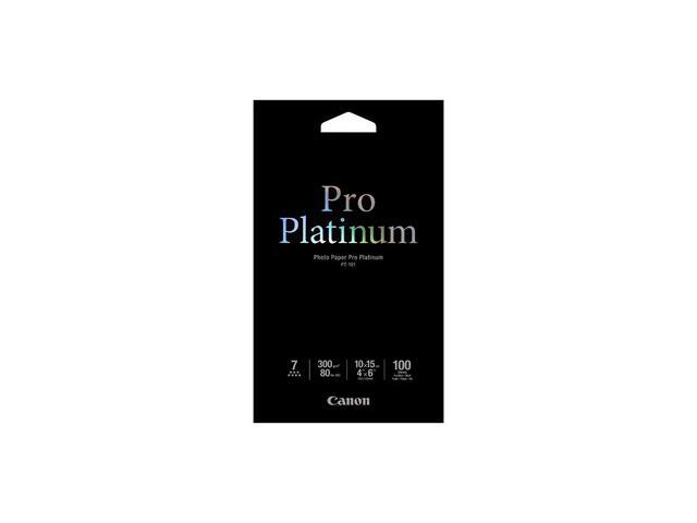 Canon, Inc Photo Paper Pro Platinum, 80 lbs., Glossy, 4 x 6, 100 Sheets ...