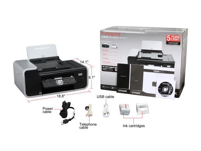 LEXMARK X7675 12V0300 Ethernet (RJ-45) / USB / Wi-Fi Thermal Inkjet MFC ...