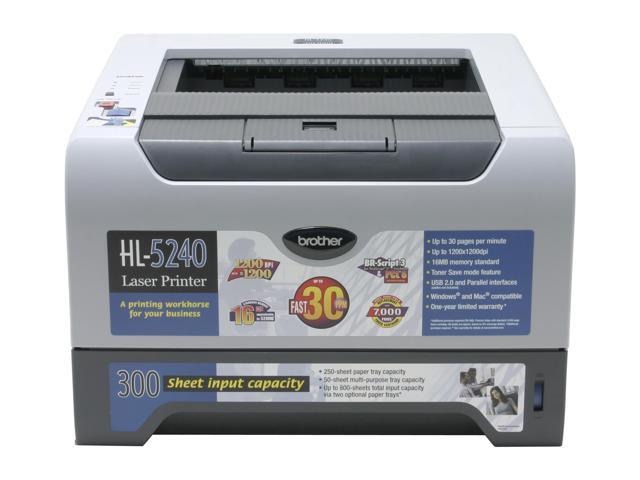 Used - Good: Brother HL Series HL-5240 Personal Monochrome LPT / USB ...