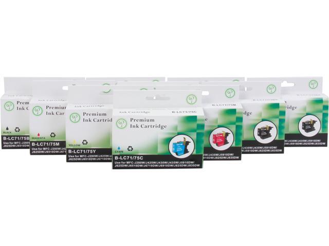 Green Project B-LC75(10pk) 4 Black 2 Cyan 2 Magenta 2 Yellow High Yield ...