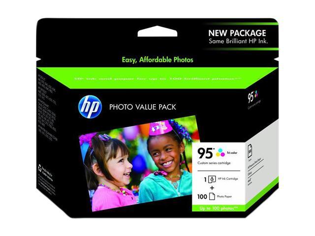 HP 95 Tri-color Ink Cartridges with 100 sheet Photo Value Pack (Q7932AN ...