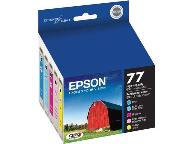 EPSON Claria Hi-Definition 77 T077920-S Color Ink Cartridges, High ...