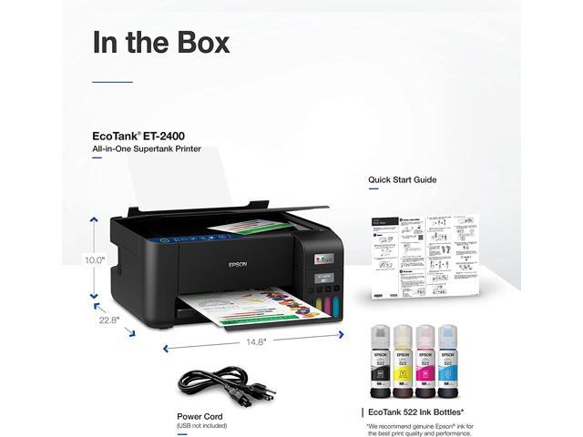 Epson EcoTank ET-2400 Wireless Color All-in-One Cartridge-Free ...