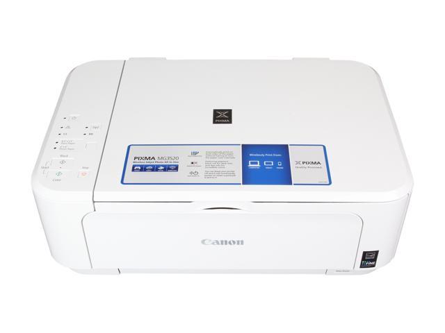 Canon PIXMA MG3520 Wireless Photo All-in-One Inkjet Printer, White ...