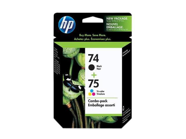 HP 74 75 Combo Pack (CC659FC#140) Ink Cartridge Black, Cyan, Magenta ...