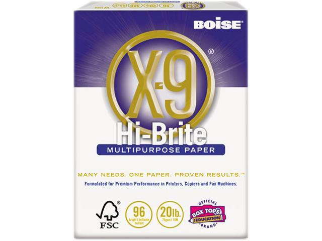 Boise X-9 Hi-Brite Paper, 96 Brightness, 20lb, 8-1/2 x11, White, 5000 ...