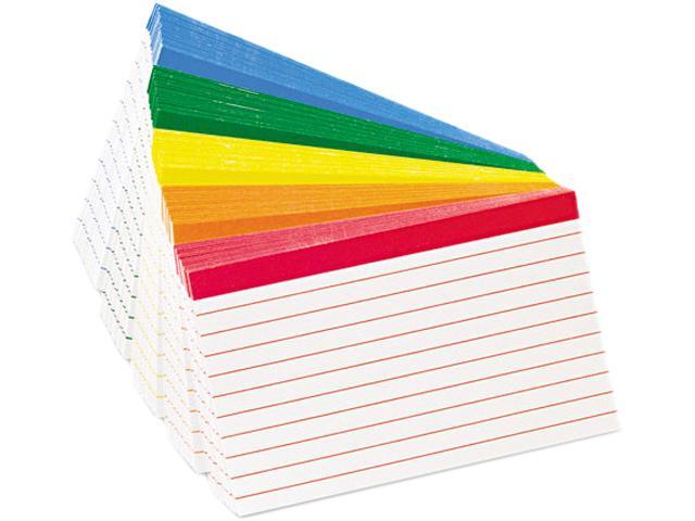 Oxford 04753 Color Coded Bar Ruled Index Cards, 3 x 5, Assorted Colors ...