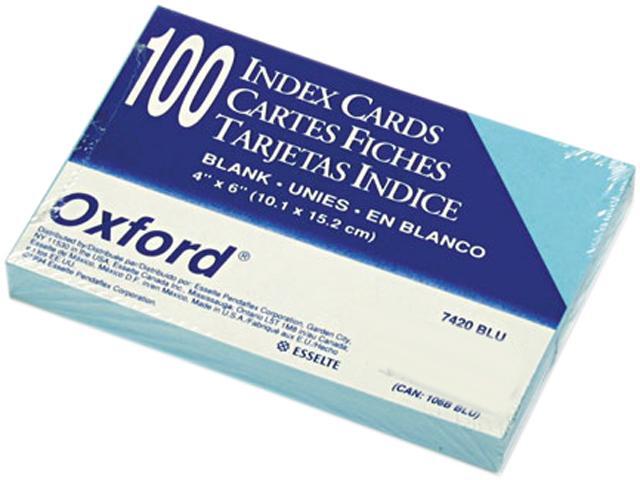 Oxford 7420-BLU Unruled Index Cards, 4 x 6, Blue, 100/Pack - Newegg.com